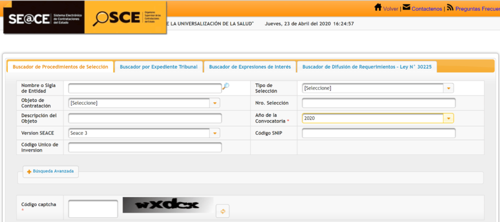 SEACE - Consultar licitaciones de la OSCE